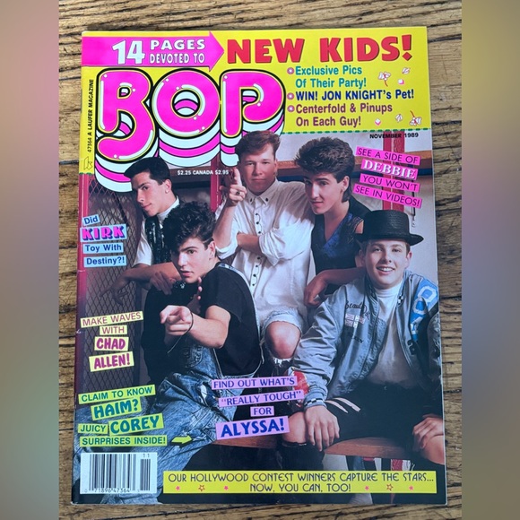 Vintage | Other | Bop Magazine November 989 Nkotb Chad Allen Debbie ...
